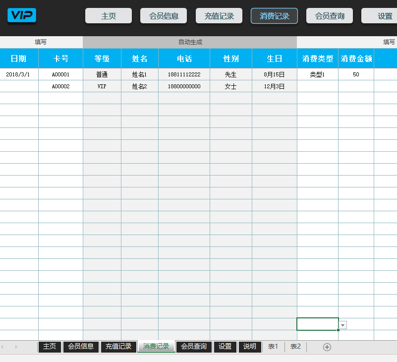 Automated Membership Point System Excel Template for business – Eye ...